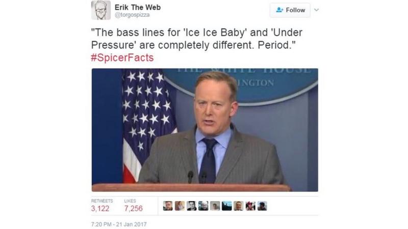 The best Sean Spicer memes and 'facts' - BBC News