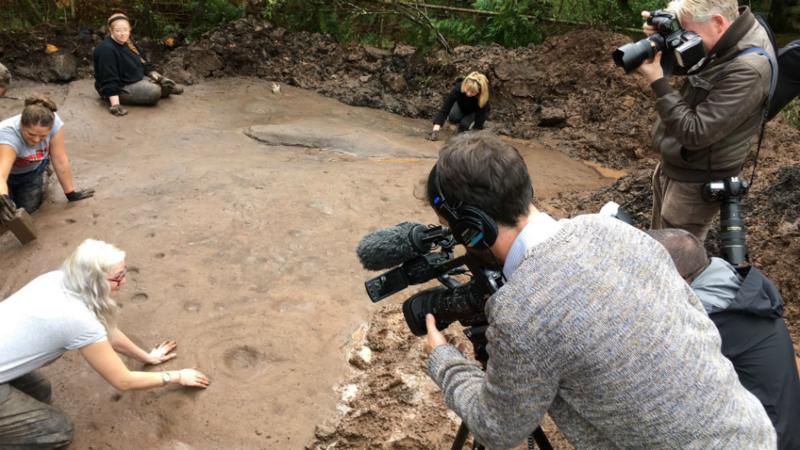 Prehistoric Cochno Stone unearthed near housing estate - BBC News