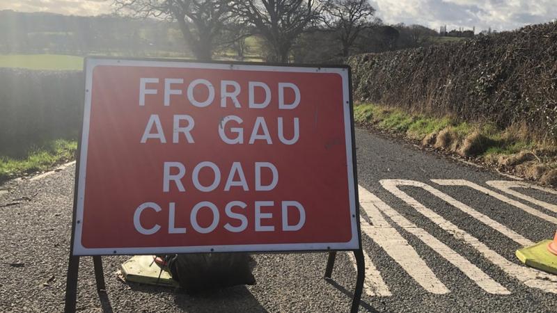 Storm-hit Llanerch bridge funding delay frustration - BBC News