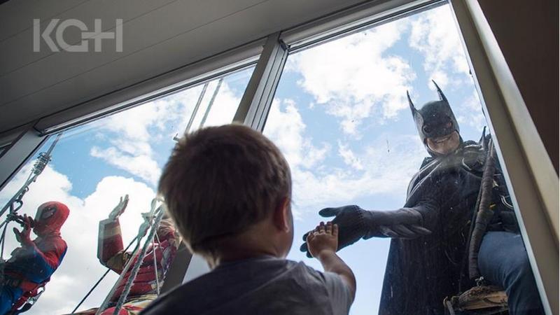 The window cleaners who turned superheroes for a day - BBC News
