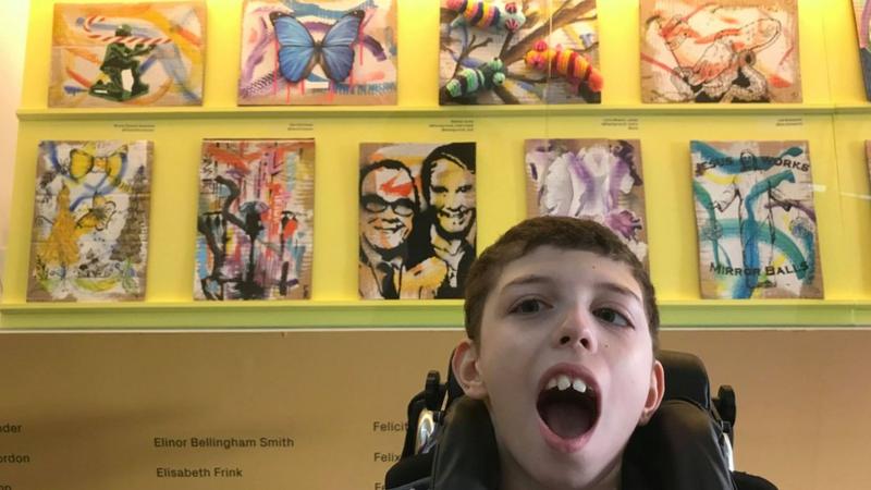 Covid-19: Essex boy's lockdown art project ends up in gallery - BBC News