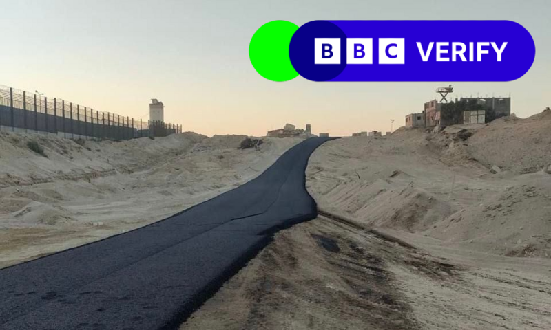 Satellite images show how Israel is paving key Gaza road - BBC News