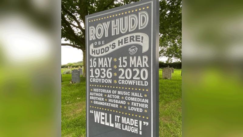 Entertainer Roy Hudd's grave gets theatre poster-style headstone - BBC News