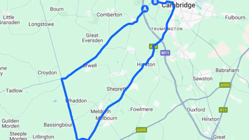 Diversion of 25 miles for Barton to Cambridge works - BBC News