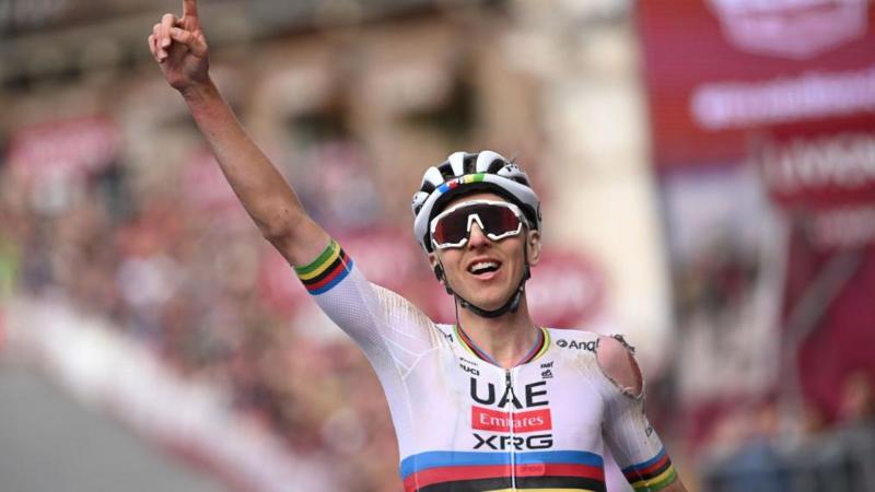 Strade Bianche: Tadej Pogacar recovers from crash to beat Tom Pidcock for back-to-back win - BBC ...