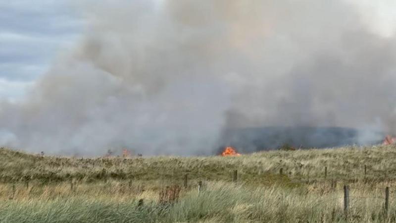 Druridge Bay blaze prompts Northumberland campfire warning - BBC News