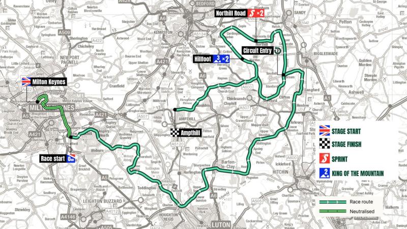 Tour of Britain route between Milton Keynes and Ampthill revealed - BBC ...