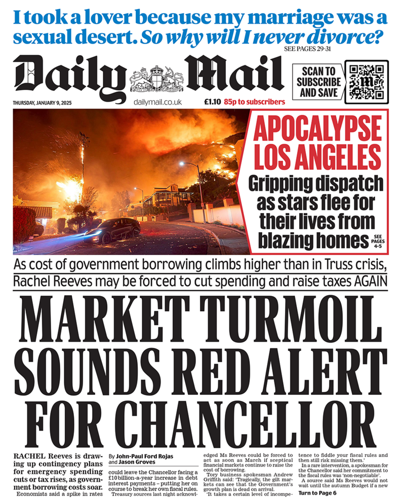 Newspaper headlines: 'Apocalypse' LA and 'Reeves faces extra tax rises ...