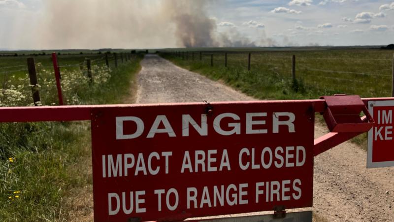 Hundreds of wildfires sparked by 'live-fire' military manoeuvres - BBC News
