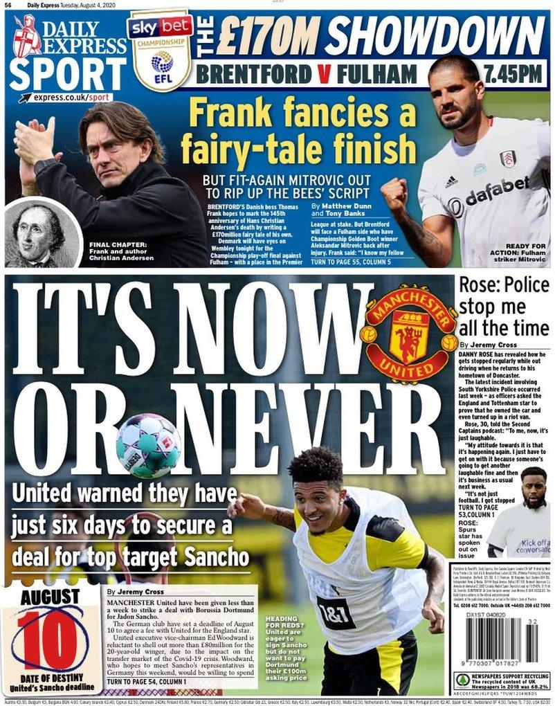 Tuesday's back pages - BBC Sport