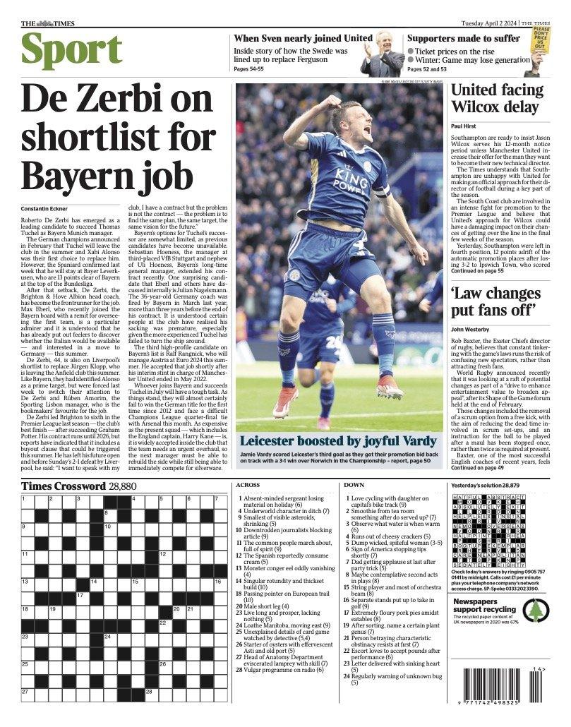 Tuesday's back pages - BBC Sport