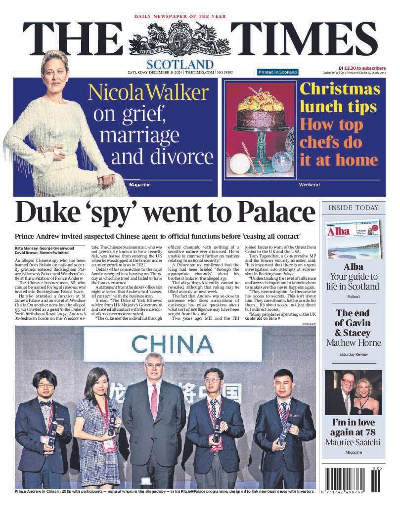 Scotland's papers: Duke 'invited spy to palace' and care at home plan ...