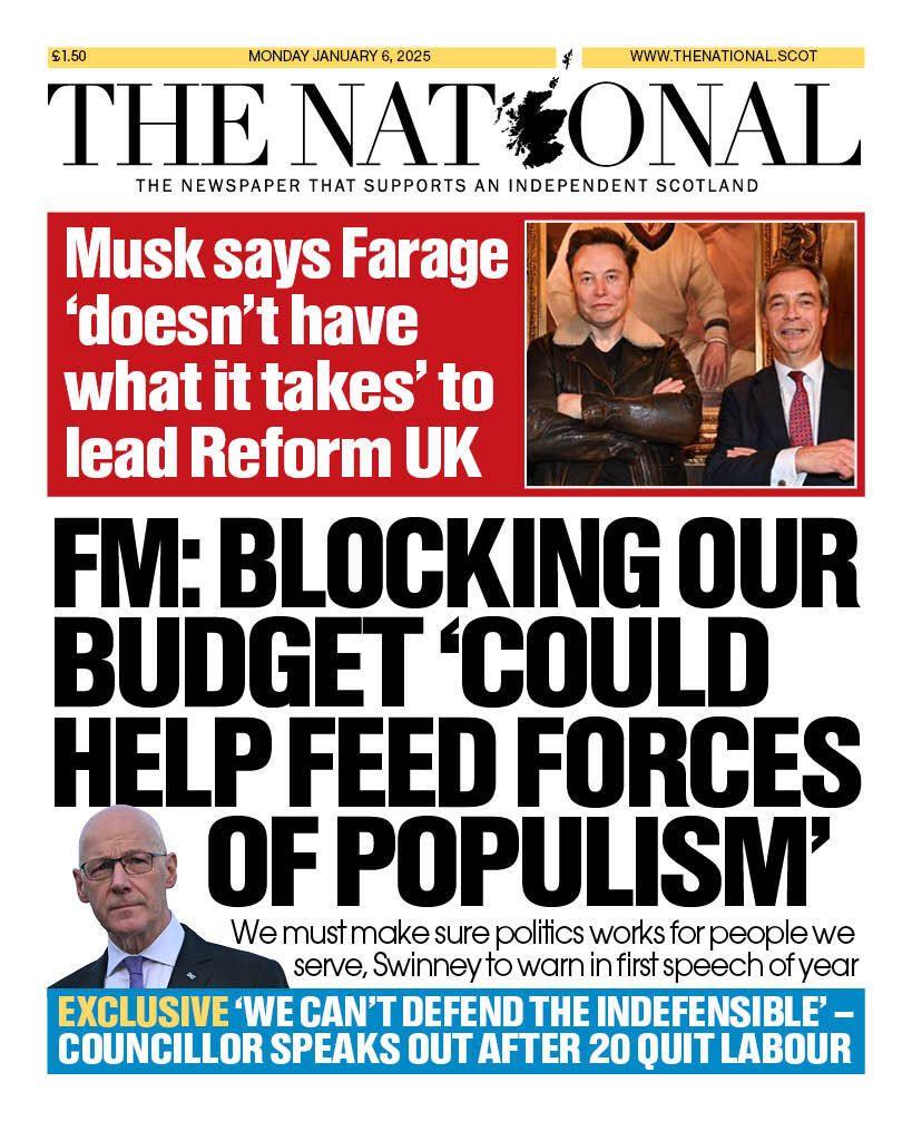 Scotland's papers: SNP budget plea and Musk turns on Farage - BBC News