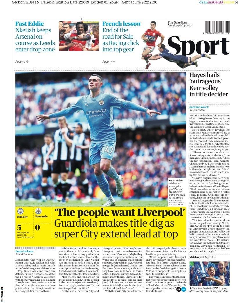 Monday's sports pages - BBC Sport