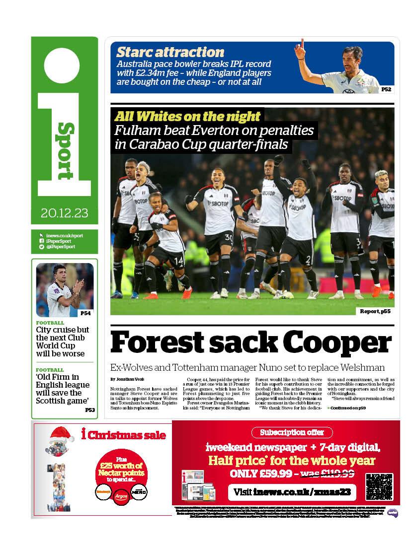 Wednesday's back pages - BBC Sport