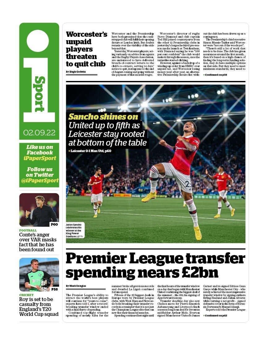 Friday's sports pages - BBC Sport