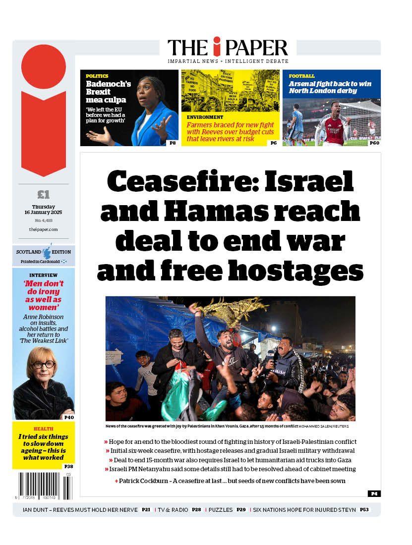 Scotland's papers: Ceasefire agreed and missing sisters latest - BBC News
