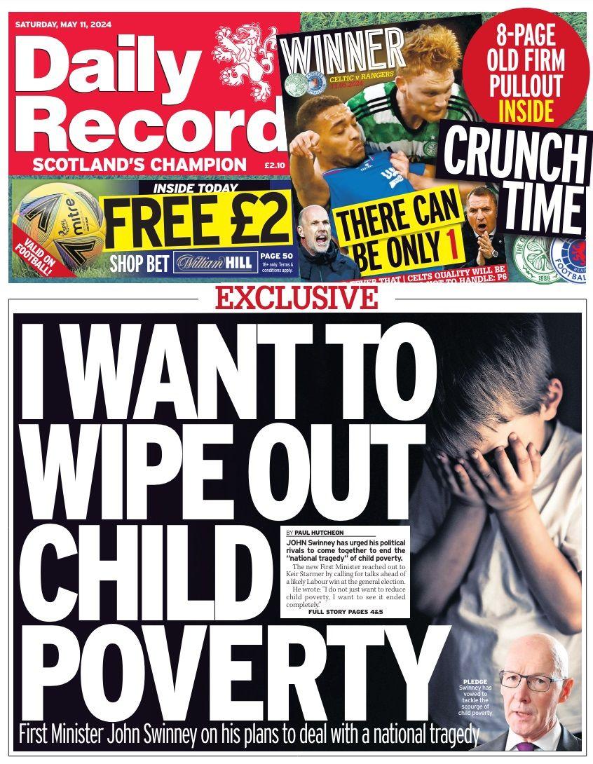 Scotland's papers: Swinney child poverty vow and art school inquiry ...