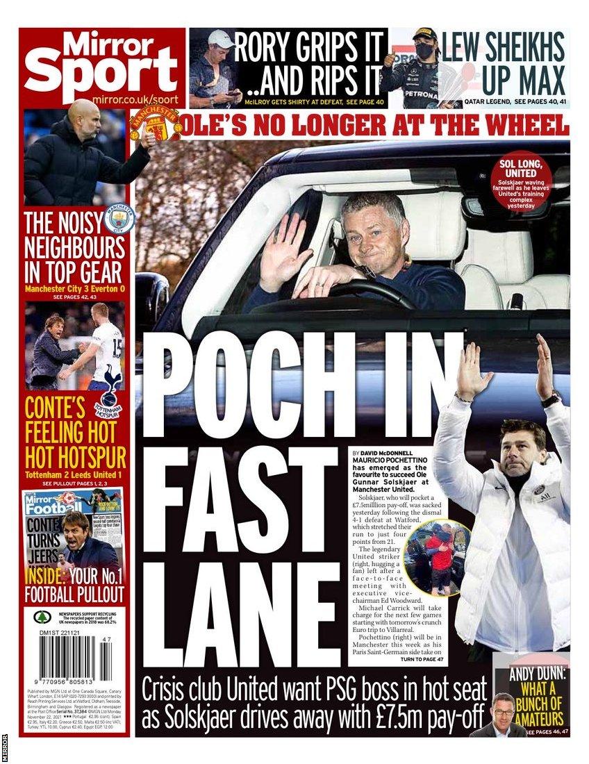 Monday's back pages - BBC Sport