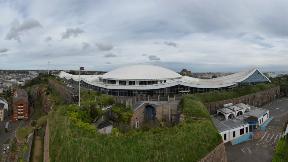 Refurbishment plan for Fort Regent's 1970s roof in Jersey - BBC News