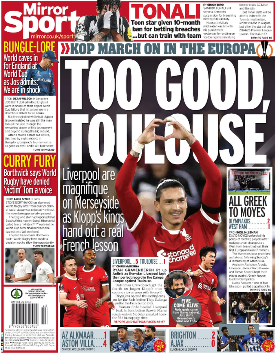 Friday's newspapers - BBC Sport