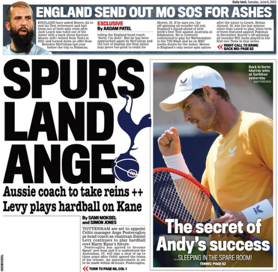 Tuesday's back pages - BBC Sport