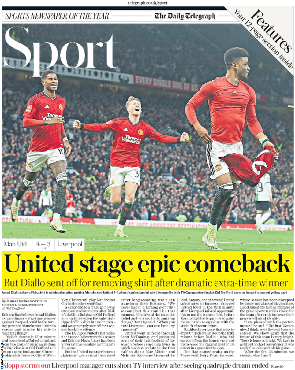Monday's back pages - BBC Sport