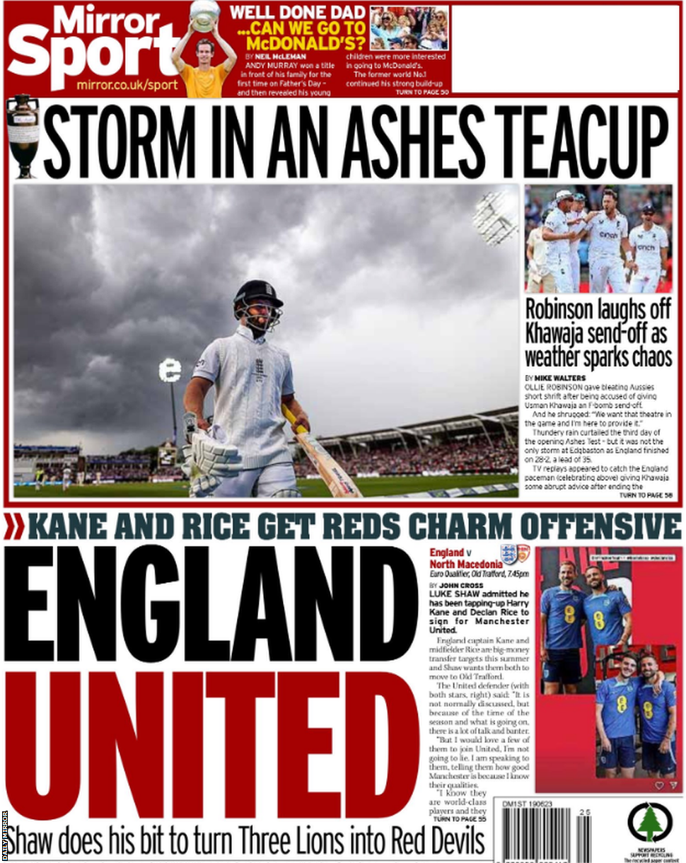 Monday's back pages - BBC Sport