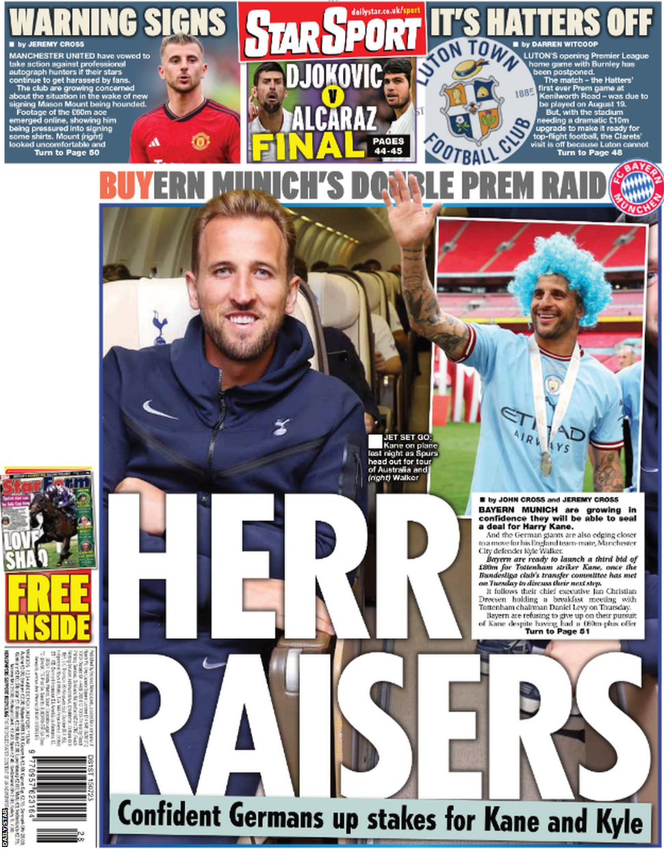 Saturday's back pages - BBC Sport