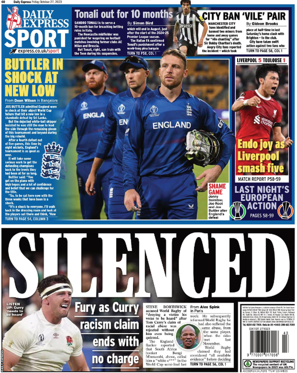 Friday's newspapers - BBC Sport