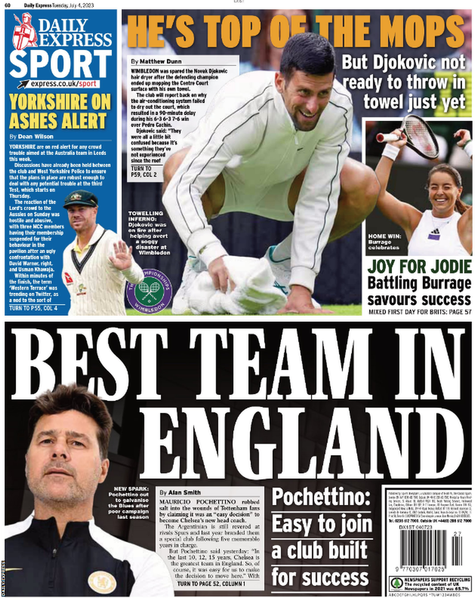 Tuesday's back pages - BBC Sport