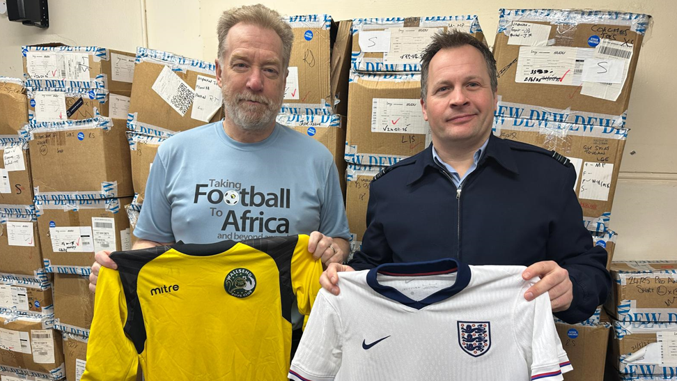 Shropshire charity's 20 years sending football shirts to Africa - BBC News