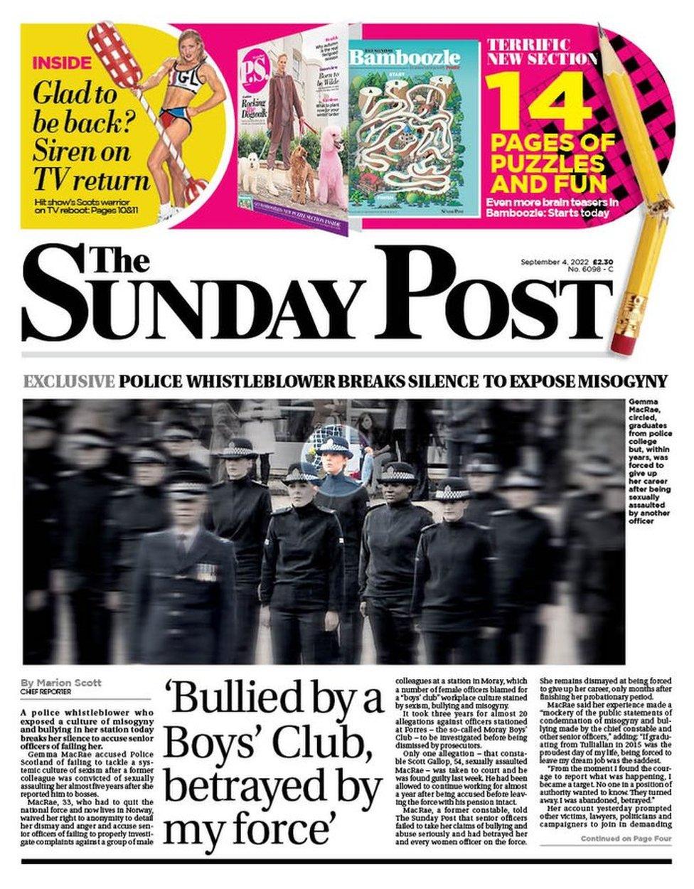 Scotland's papers: Sturgeon's vow on PM and boy's club whistleblower ...