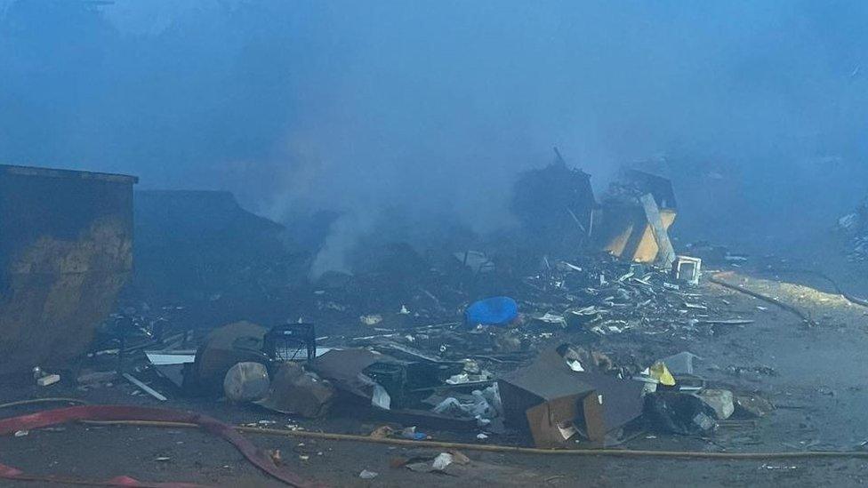 Welford-on-Avon waste fire after truck damages overhead power lines ...