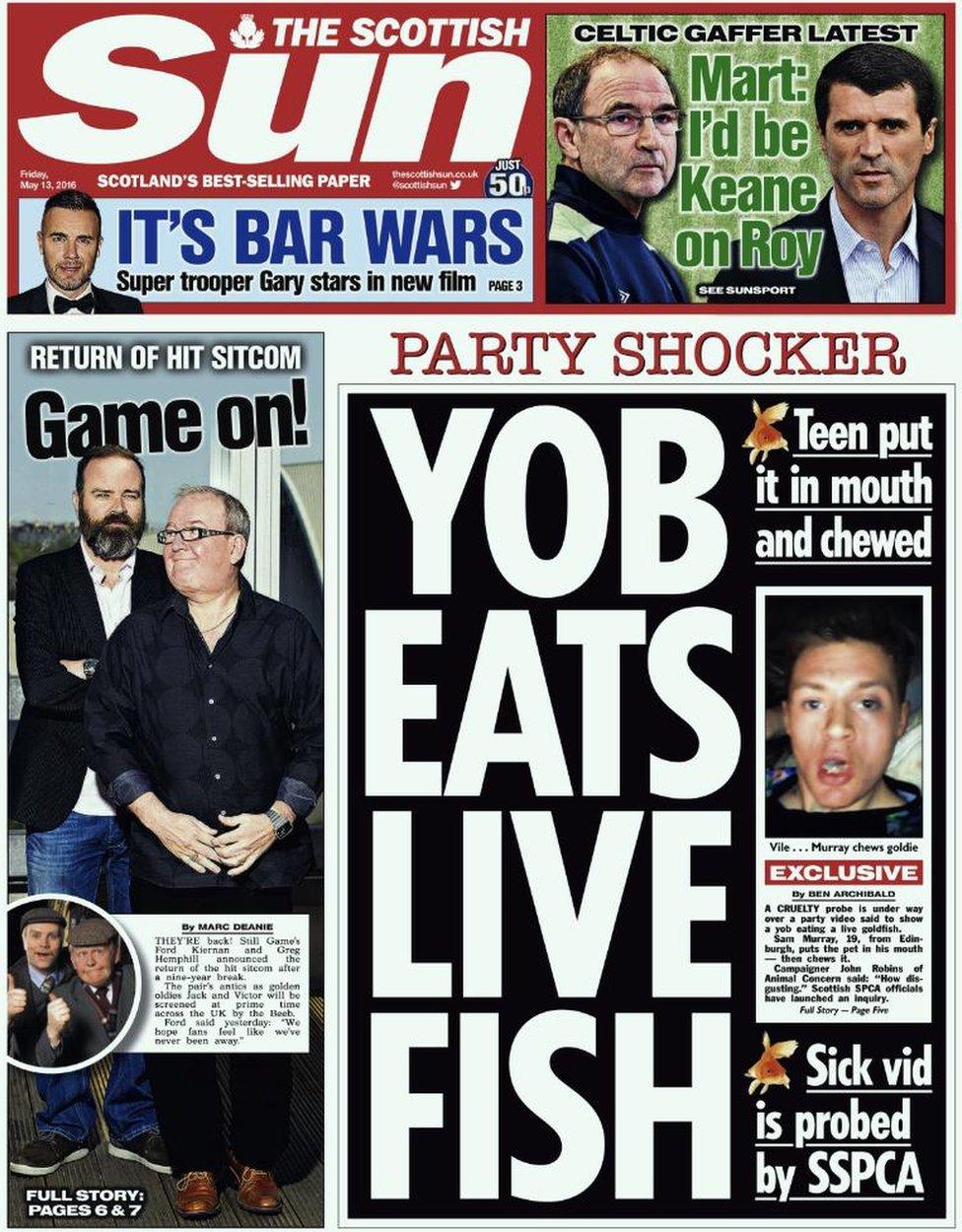 Scottish papers: Fred The Shred and Still Game - BBC News