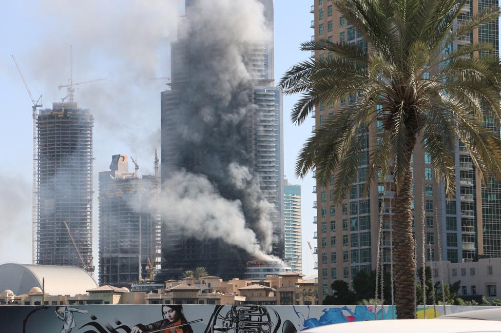 Dubai seeks cause of massive hotel fire at New Year - BBC News
