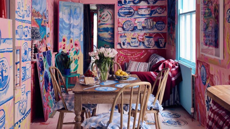 Devon woman transforms entire house into a work of art - BBC News