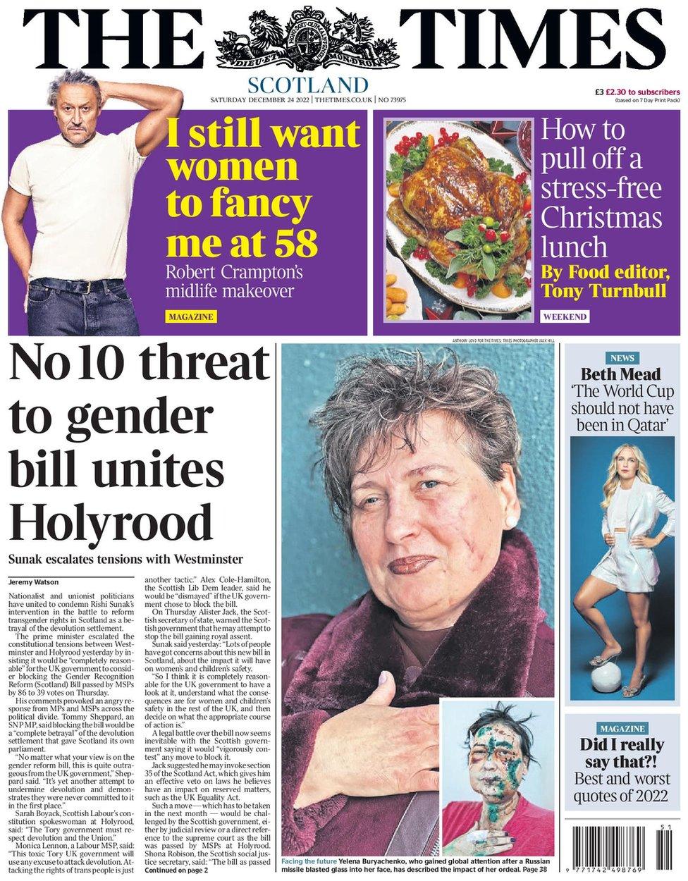 Scotland's papers: Gender law row and Queen's speech legacy - BBC News