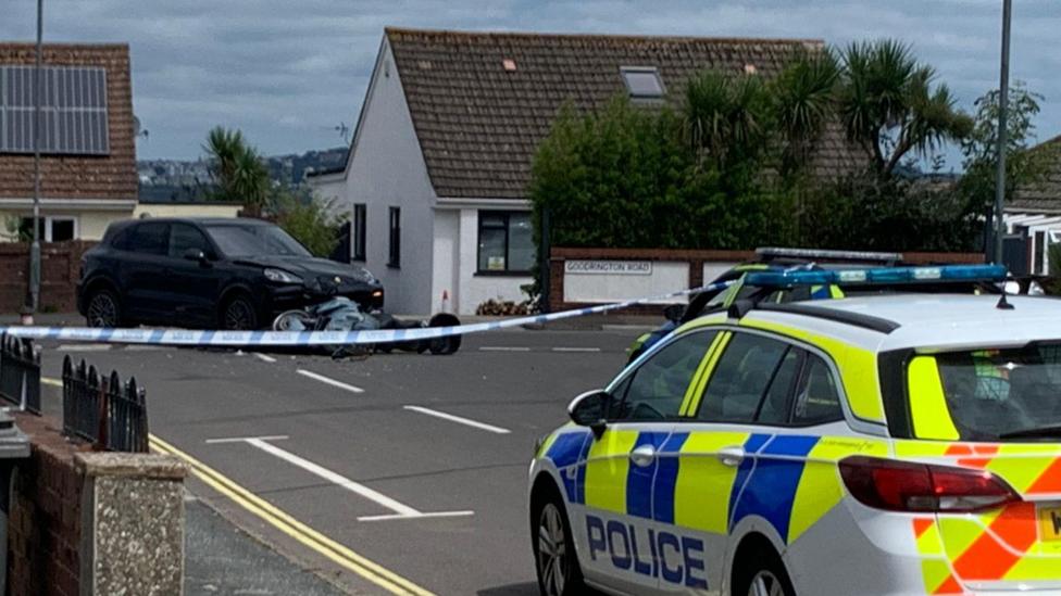 Motorcyclist airlifted to hospital after crash in Paignton - BBC News