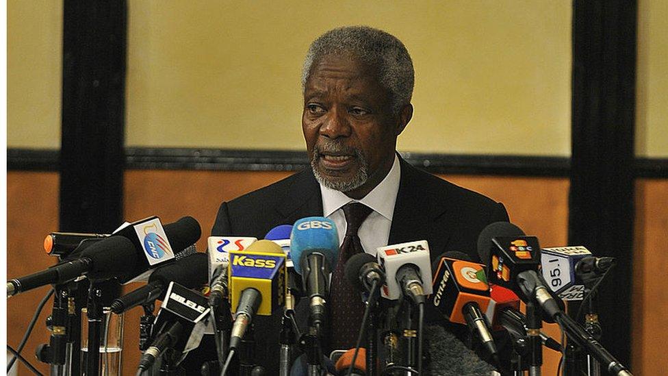 Kofi Annan questions ICC over Kenyatta and Ruto cases - BBC News