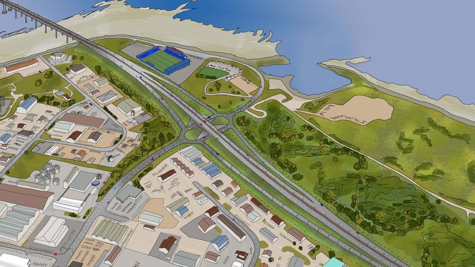 Options for 'bottleneck' Longman Roundabout in Inverness - BBC News