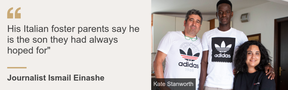 Italian family fosters Gambian migrant: 'The son we never had' - BBC News