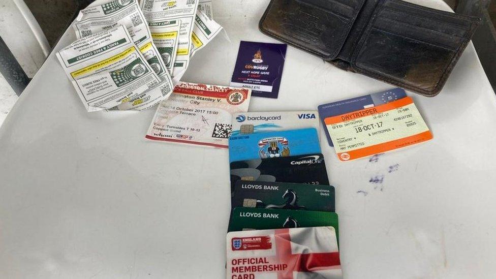 Rugby fan's missing wallet returned after five years - BBC News