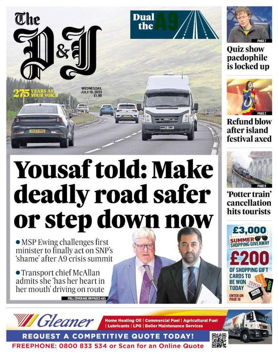 Scotland's papers: Alcohol unit 'price hike shock' and A9 safety call ...
