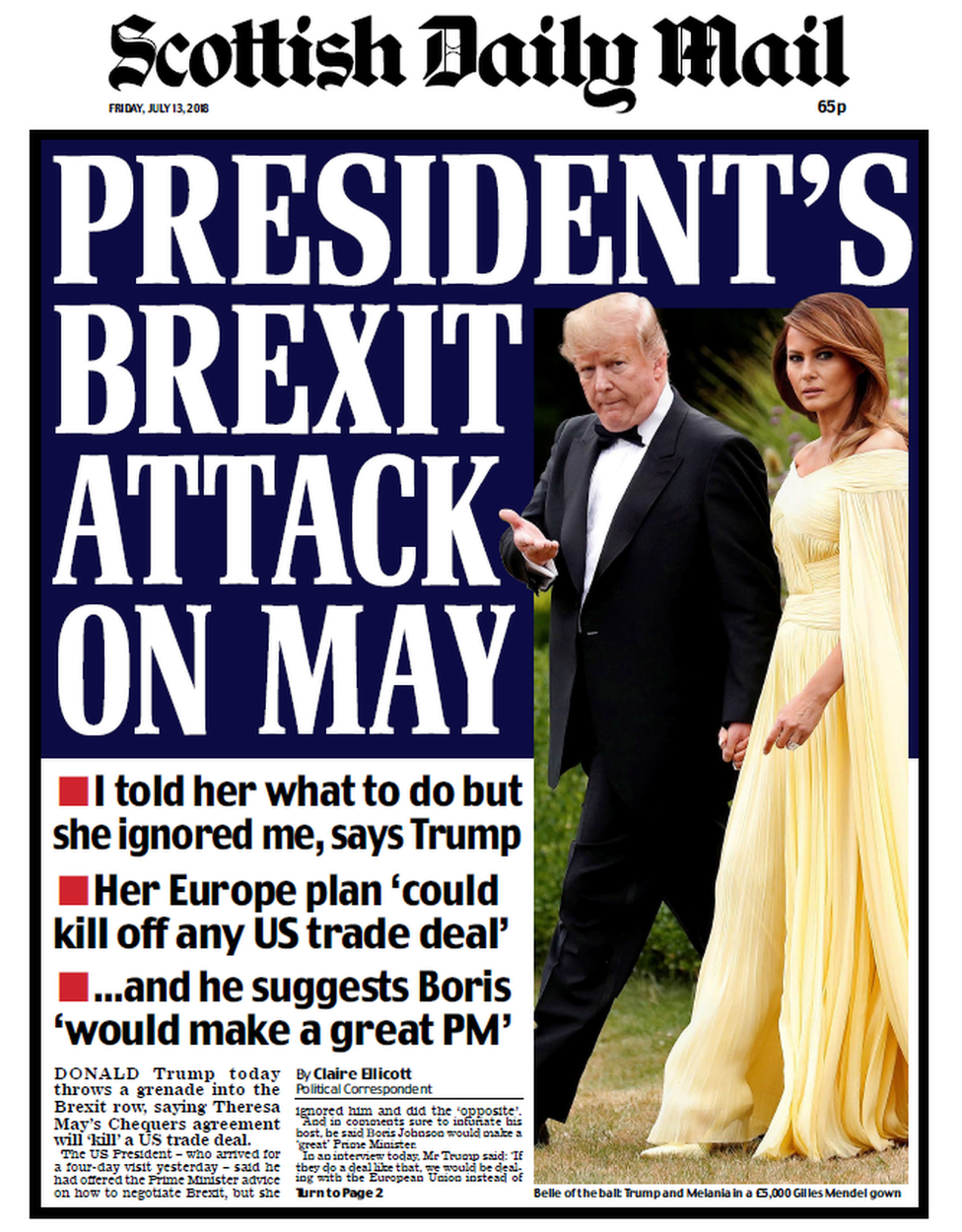 The papers: Trump wades into Brexit row - BBC News