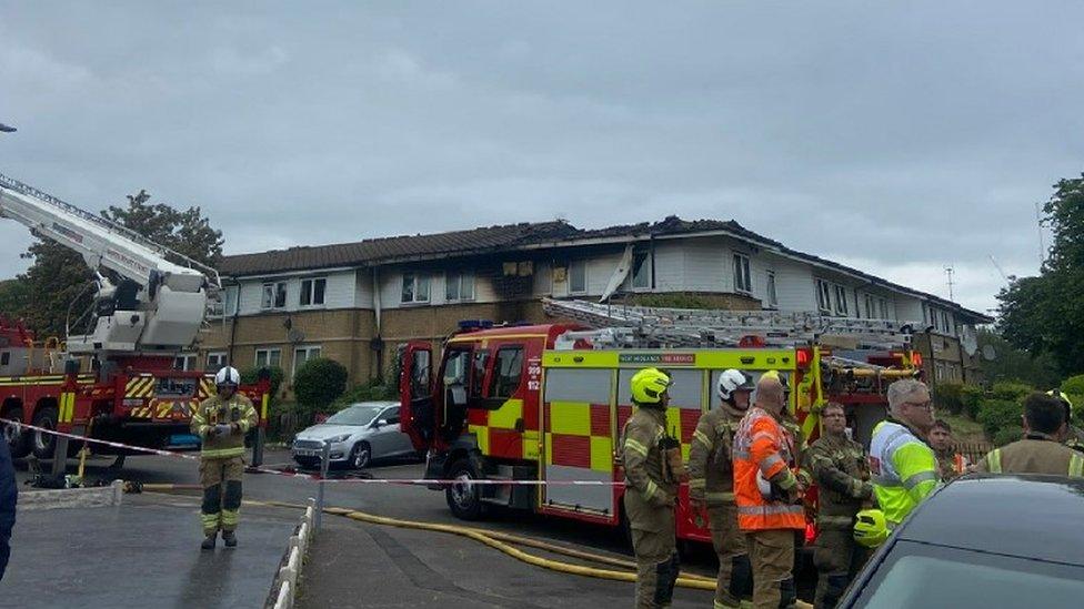 Two rescued as 30 firefighters tackle Highgate housing fire - BBC News
