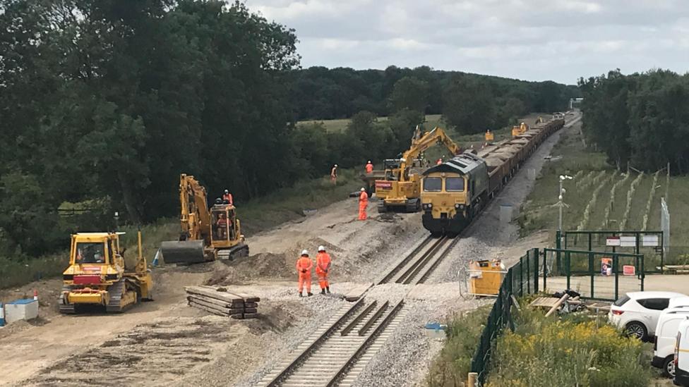East West Rail: First train tests on multi-billion pound route - BBC News