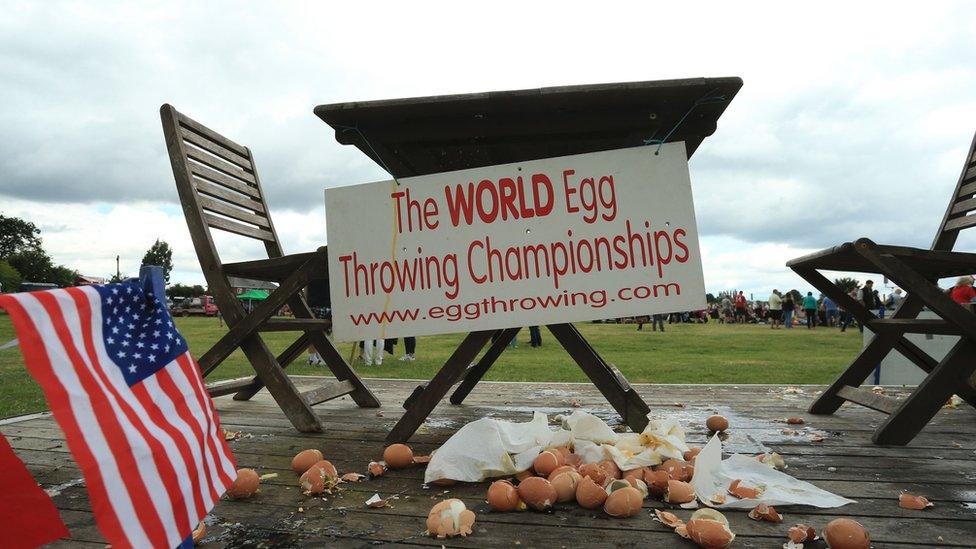 World Egg-Throwing Championships, no we're not yolking - BBC Newsround