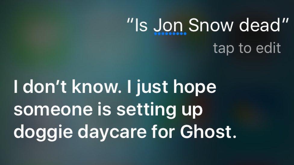 Here's what happens if you ask Siri if Jon Snow is dead or alive - BBC News
