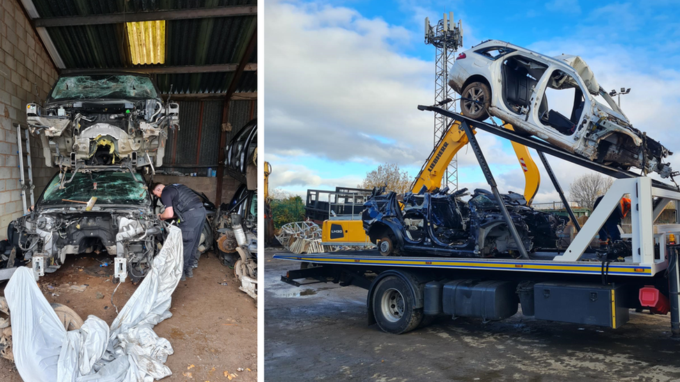 Arrest after suspected Staffordshire 'chop shop' uncovered - BBC News
